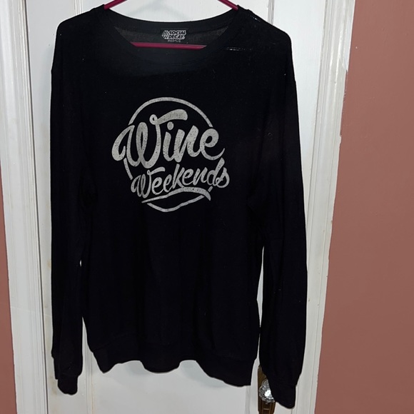 Sweaters | Social Decay Ml Black Wine Weekends Sweater | Poshmark